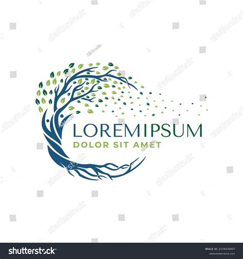 People Circle Tree Roots Logo Letter Stock Vector Royalty Free Shutterstock