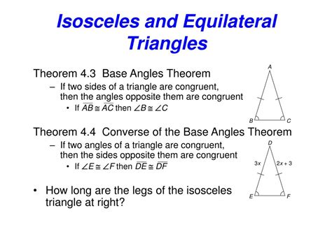 Ppt Isosceles And Equilateral Triangles Powerpoint Presentation Free Download Id 307340