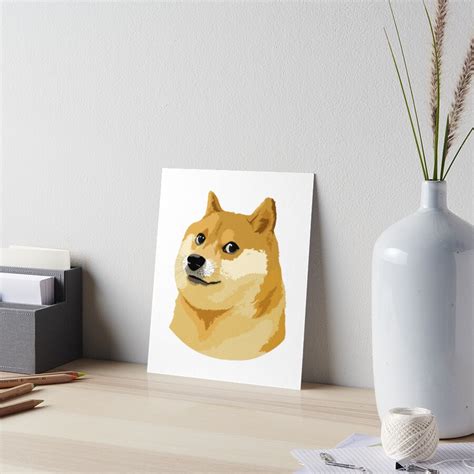 Doge Meme Art Board Print By G Florian Redbubble