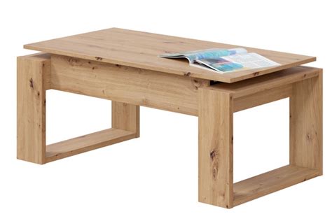 Tavolo Da Caffe Elevabile Rovere Nodi Cm105x55x45h Eurogross