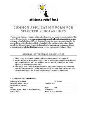 Fillable Online COMMON APPLICATION FORM FOR SELECTED Fax Email Print PdfFiller