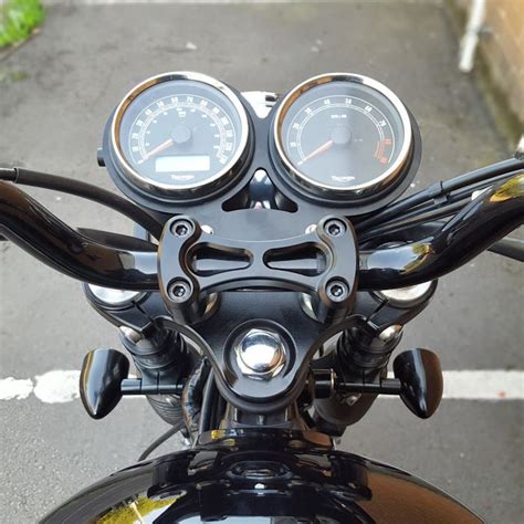 Motone Lay Flat Gauge Bracket Vdo Triumph Bonneville Scrambler And