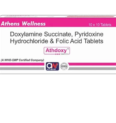 Athdoxy Doxylamine Succinate Pyridoxine Hydrochloride And Folic Acid Tablets At ₹ 135 Box In New
