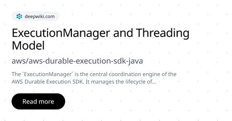 Executionmanager And Threading Model Awsaws Durable Execution Sdk