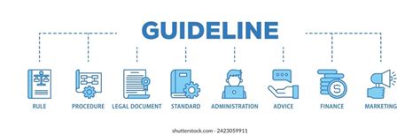 Guideline Web Banner Icon Vector Illustration Stock Vector Royalty Free 2423059911 Shutterstock