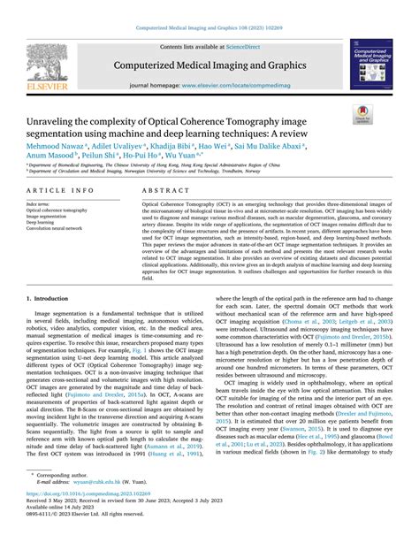Pdf Unraveling The Complexity Of Optical Coherence Tomography Image Segmentation Using Machine