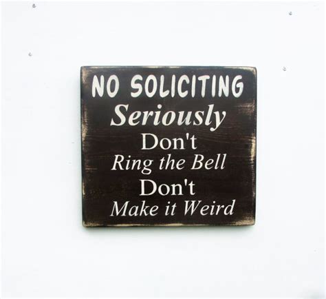 No Soliciting Funny Sign Wall Hanging By Mockingbirdprimitive