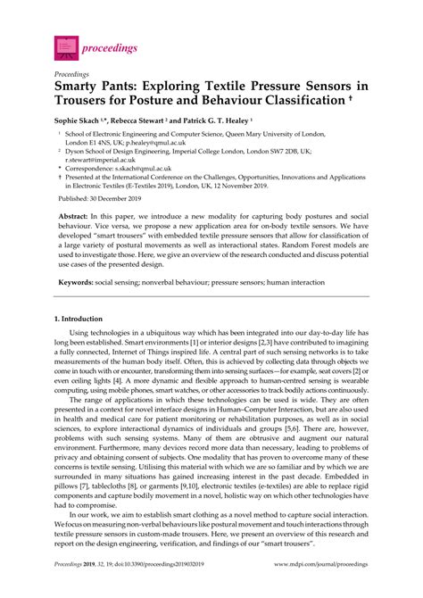 Pdf Smarty Pants Exploring Textile Pressure Sensors In Trousers For Posture And Behaviour