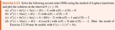 solved exercise 5 3 5 solve the following second order odes