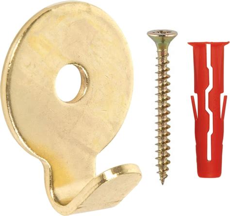 Taskar Heavy Duty Brass Picture Hooks And Fixings Pack Of 3