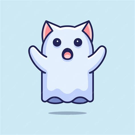 Premium Vector Cute Ghost Cat Halloween