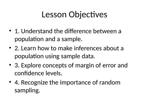 Inferential Statistics Lesson Extended Pptx
