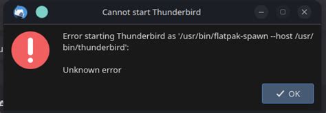 Wayland Birdtray Fails To Start Thunderbird Both Rpm Version And Flatpak Version Due To An