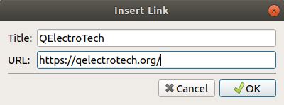 Insert Link QElectroTech 2020 Documentation