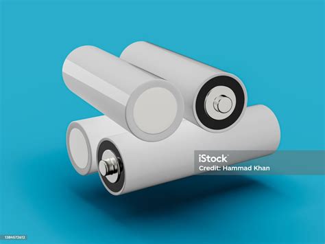 흰색 배경 빈 충전식 배터리 Aa 또는 Aaa 크기 3d 일러스트레이션으로 격리된 Aa 크기 배터리 3차원 형태에 대한 스톡 사진 및 기타 이미지 Istock