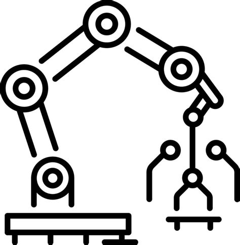A Linear Icon Of Industrial Robotic Arm 56980236 Vector Art At Vecteezy