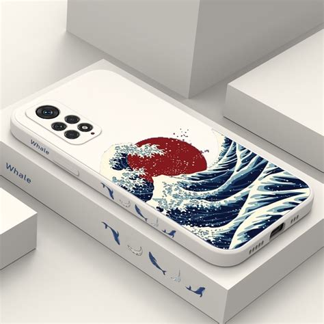 Whale Red Sun Sea Waves Silicone Phone Case For Xiaomi Redmi Note Pro Plus S S S