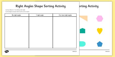 Right Angles Shape Sorting Activity Teacher Made Twinkl