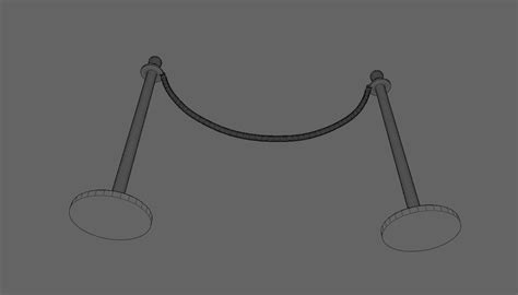 3d Model Queue Separator Pedestal Organizador De Fila Vr Ar Low Poly Cgtrader