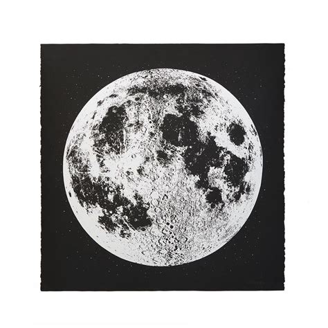 Silver Moon Screenprint Hand Printed Moon Art Moon Art Art Art Prints