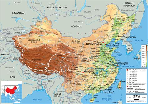 8 Free Printable China Physical Maps World Map With Countries