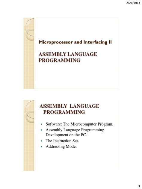 Assembly Language Programming Microprocessor And Interfacing Ii Pdf