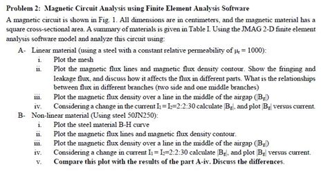 Solved Problem 2 Magnetic Circuit Analysis Using Finite