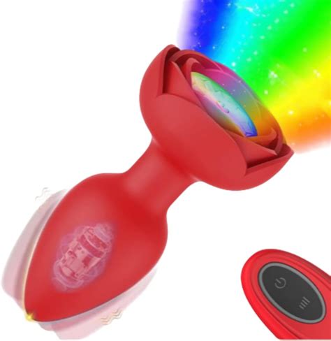 Leqc Anal Butt Plug Sex Toys Vibrating Butt Plug With Flashing Light Up Base