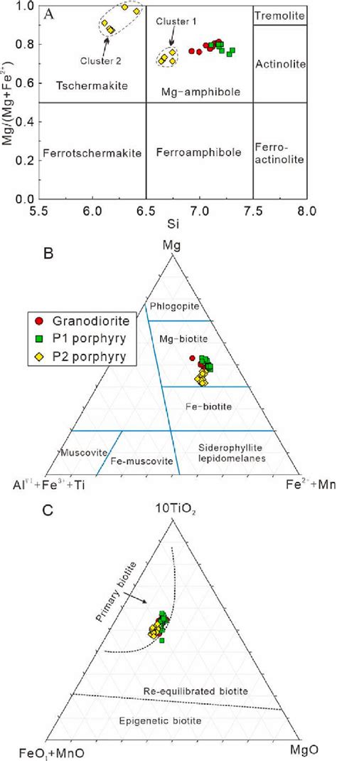 Classification Plots For A Amphibole Leake Et Al 1997 Showing Download Scientific