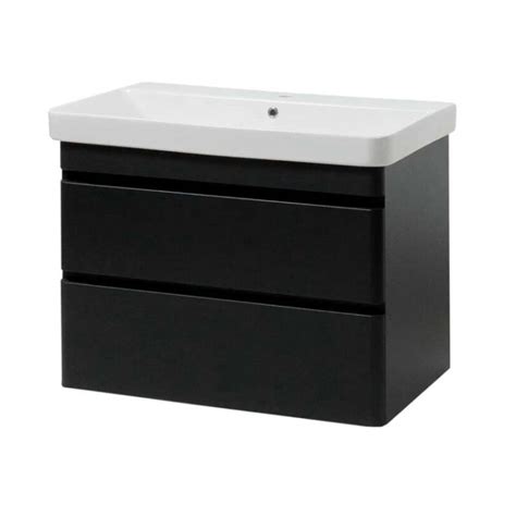 Купити Тумба ЮВВІС підвісна ТПБ 2 Д 100 з умивальником Vivace чорний матовий Svitsanteh