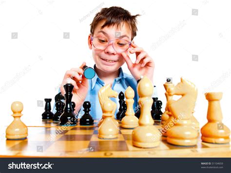 Nerd Play Chess On White Background Stock Photo 51104659 Shutterstock