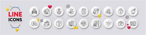 Windy Weather Food Delivery And Idea Lamp Line Icons For Web App Printing White Buttons 3d