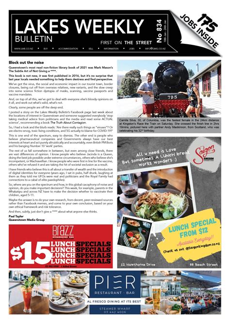 Issue 834 Lakes Weekly Bulletin