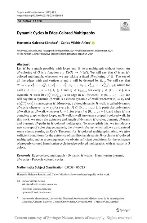 Dynamic Cycles In Edge Colored Multigraphs