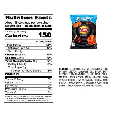 Lays Bbq Chips Nutrition Facts