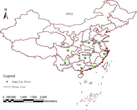 Map Showing The Sampling Localities Download Scientific Diagram
