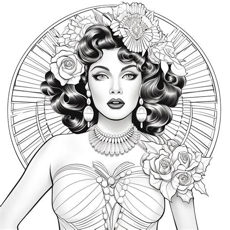 Free Coloring Page Of Pin Up Girls For Adults Printable Coloring Sheets