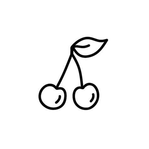Premium Vector Cute Cherry Isolated On White Background Organic Healthy Food Hand Drawn Doodle