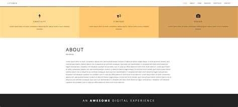 October Responsive One Page HTML Template By RBWebDesign ThemeForest