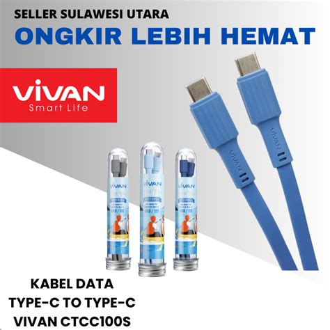 Jual Kabel Data Type C To Type C Vivan Ctcc S W Cm With Tabung Shopee Indonesia