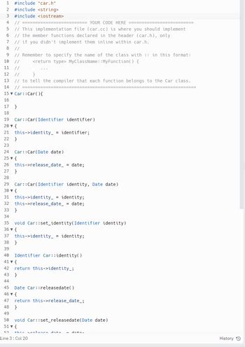 Answered Car Class Composition Create A Class Called Car That Will Utilize Other Objects