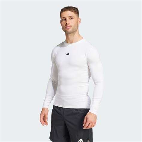 Adidas Techfit Compression Training Long Sleeve Tee White Free