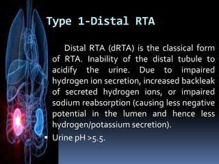 Renal Tubular Acidosis Rta Pptx