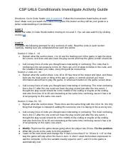 CSP U4L6 21 22 Activity Guide Docx Pdf CSP U4L6 Conditionals Investigate Activity Guide