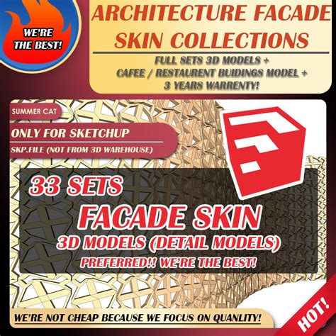 🔥preferred🔥full 33 Sets Facade Skin Sketchup Architecture Detail 3d Model Architecture Interior