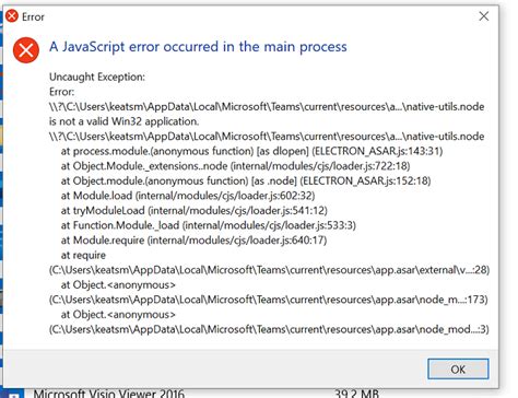 Javascript Error During Teams Installation Microsoft Community