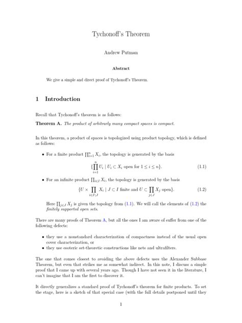 Tychonoff Pdf Compact Space General Topology