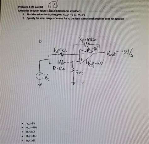 solved problem 4 20 points given the circuit in figure 4