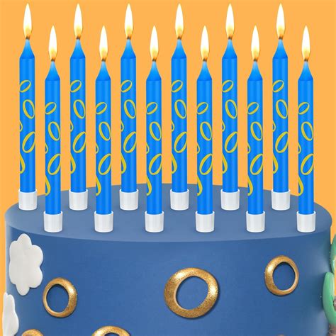 Conelist 12 Pcs Blue With Gold Ring Print Themed Birthday