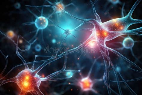 Close Up View Of Neuron Cells Transmitting A Signal Stock Illustration Illustration Of Nerve